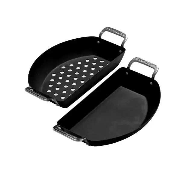 Kamado Joe Karbon Steel 15" Pre-Seasoned Carbon Steel Half-Moon Pan Se ...
