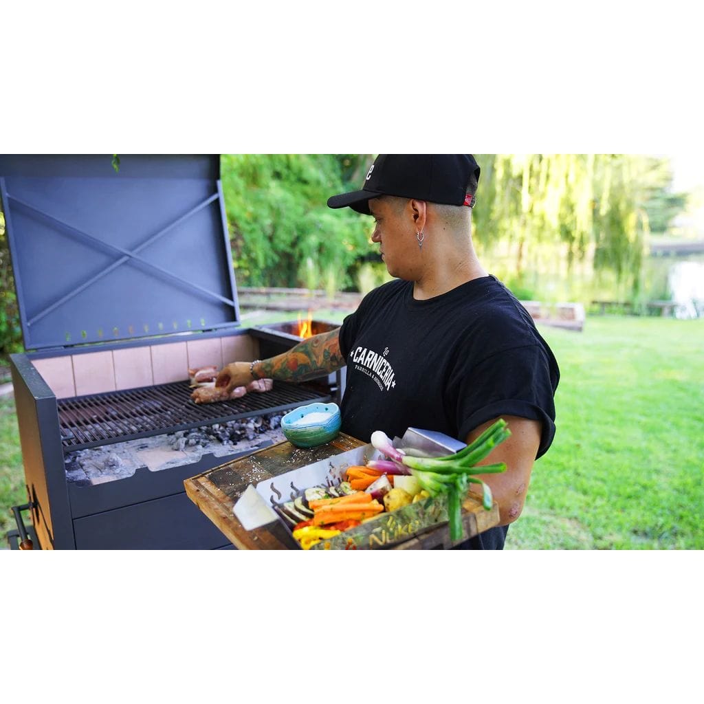 Ñuke Delta 47" Black Argentinian Outdoor Wood-Burning Gaucho Grill ...